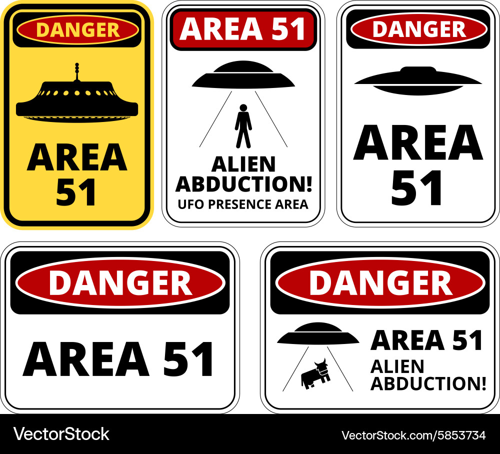 Alien Danger Warnhinweise Lizenzfreies Vektorbild