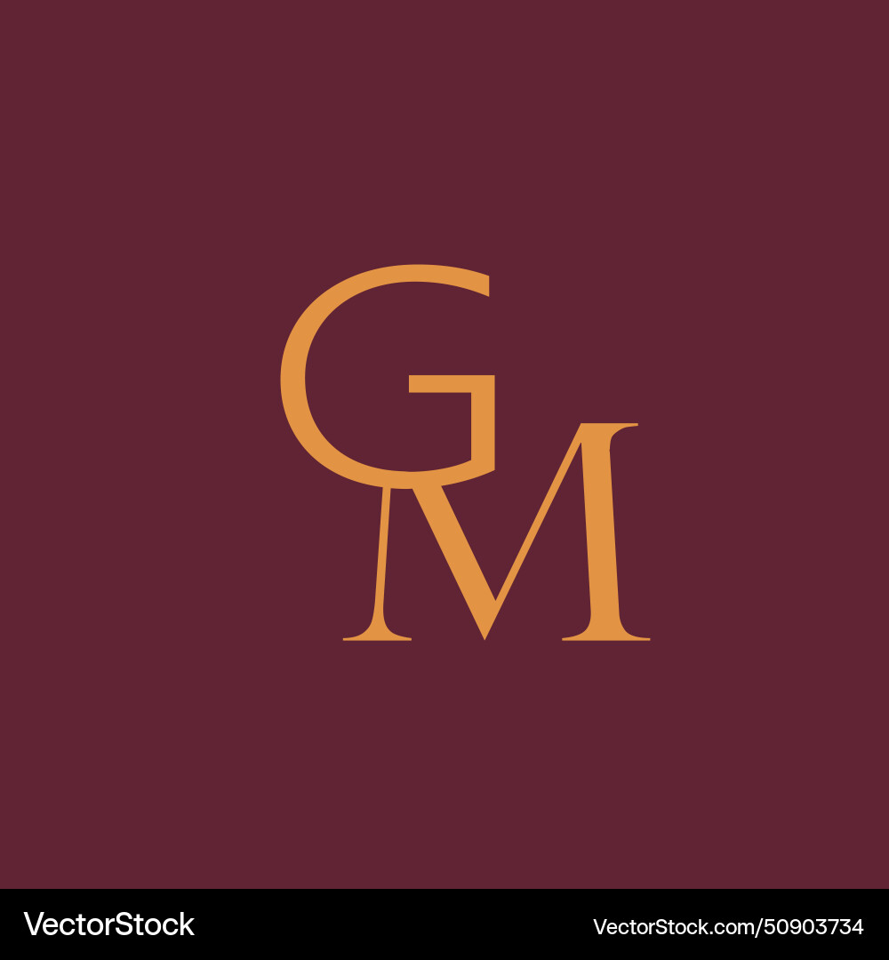Gm g m letter logo design creative modern letters Vector Image