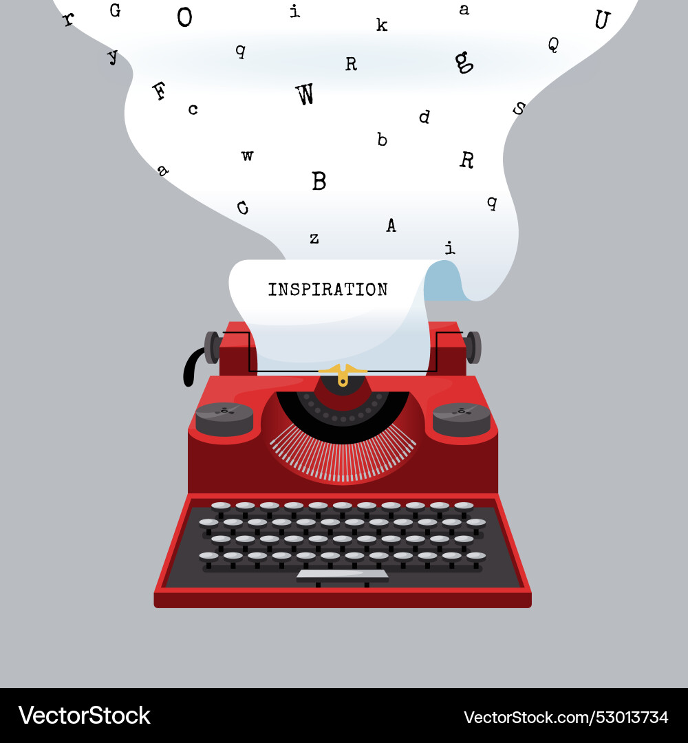Poet typewriter poetry day author workplace Vector Image