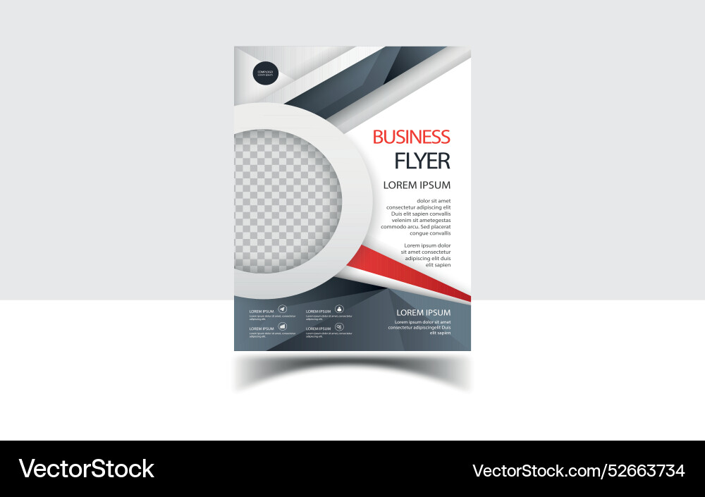 Pro geometric shape and clean a4 flyer Royalty Free Vector