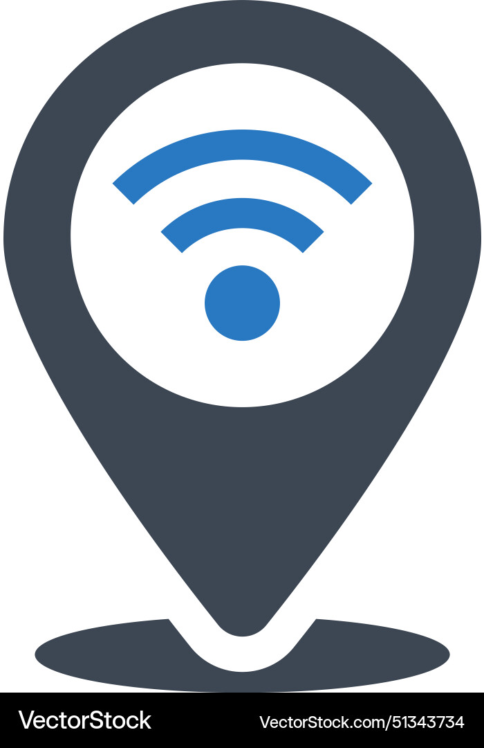 Wifi location icon Royalty Free Vector Image - VectorStock