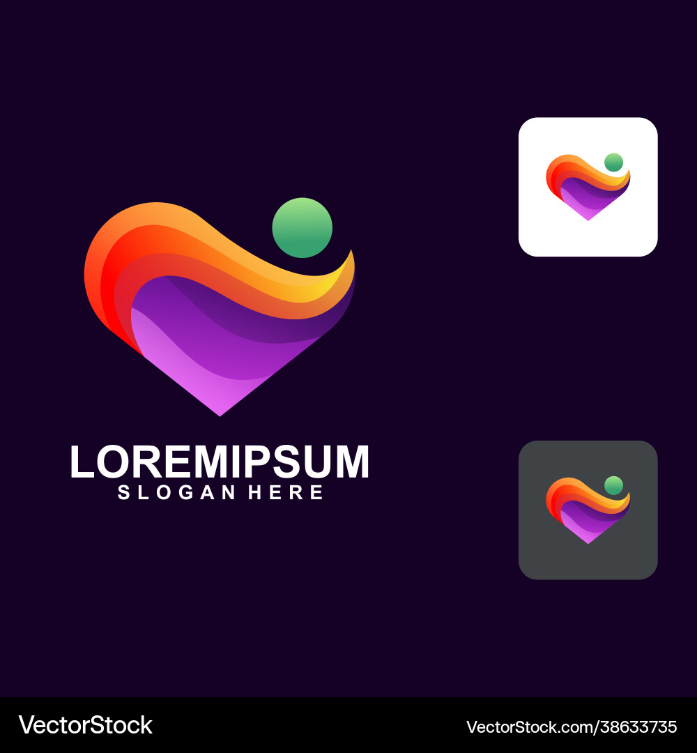 Awesome abstract heart logo design Royalty Free Vector Image