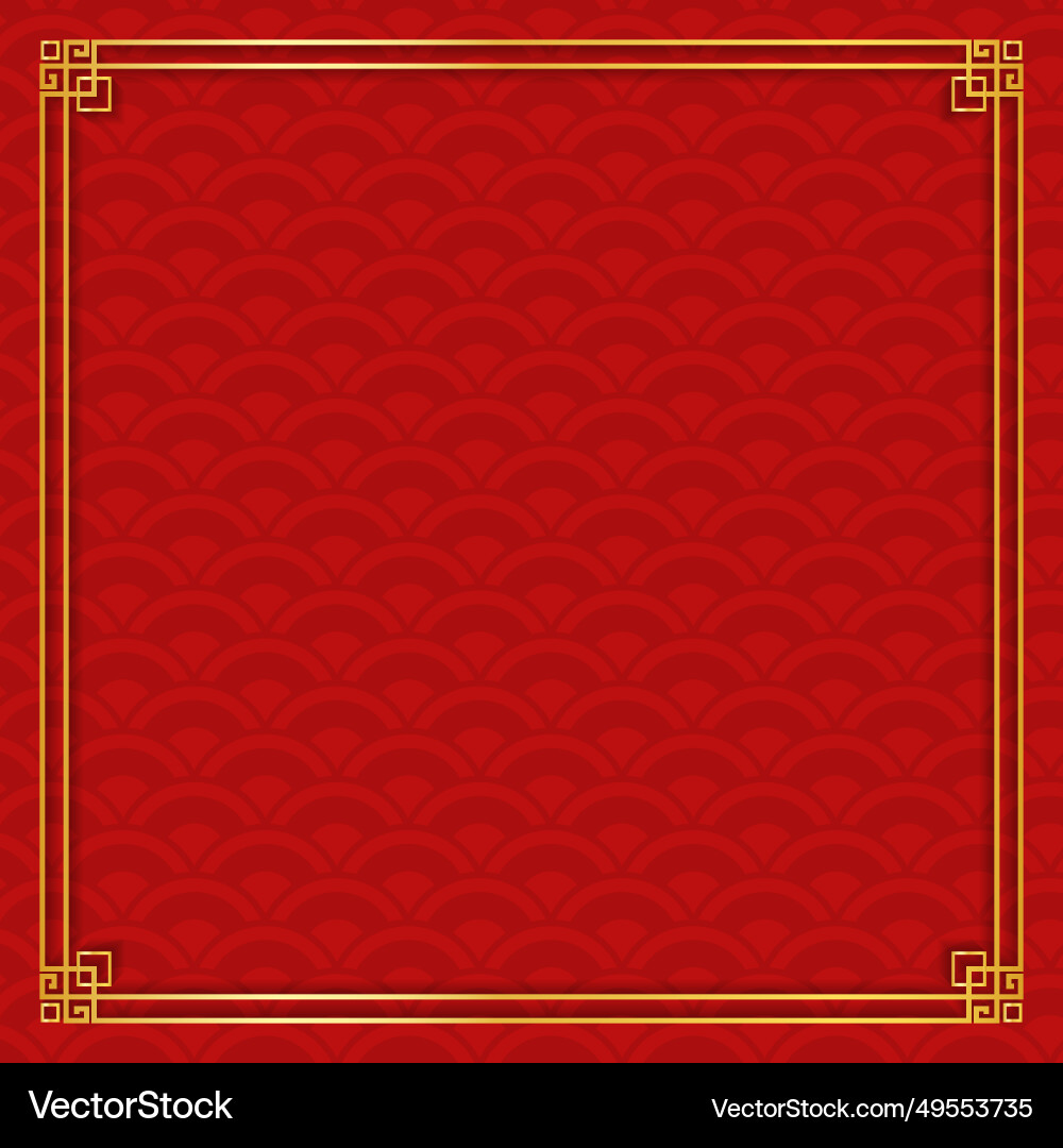 Background with asian pattern border frame Vector Image