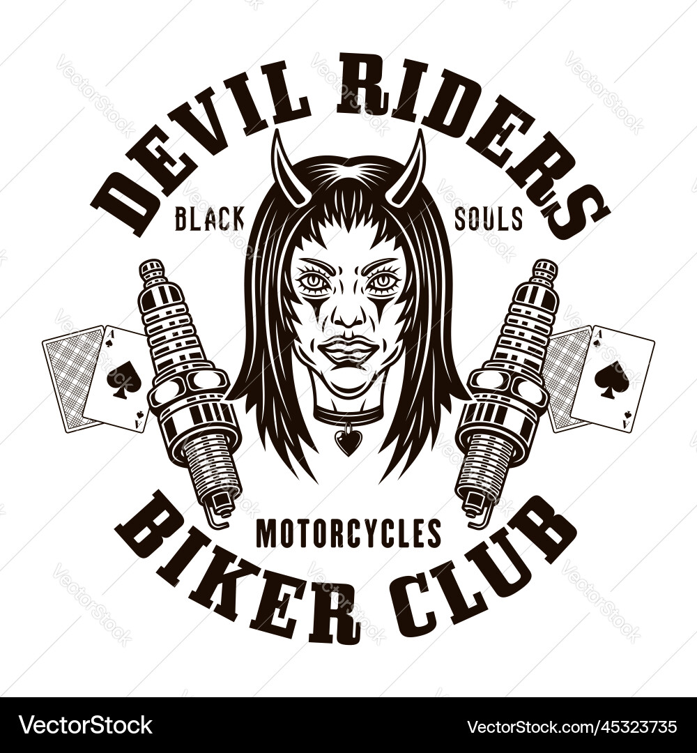 Biker club emblem logo badge label Royalty Free Vector Image