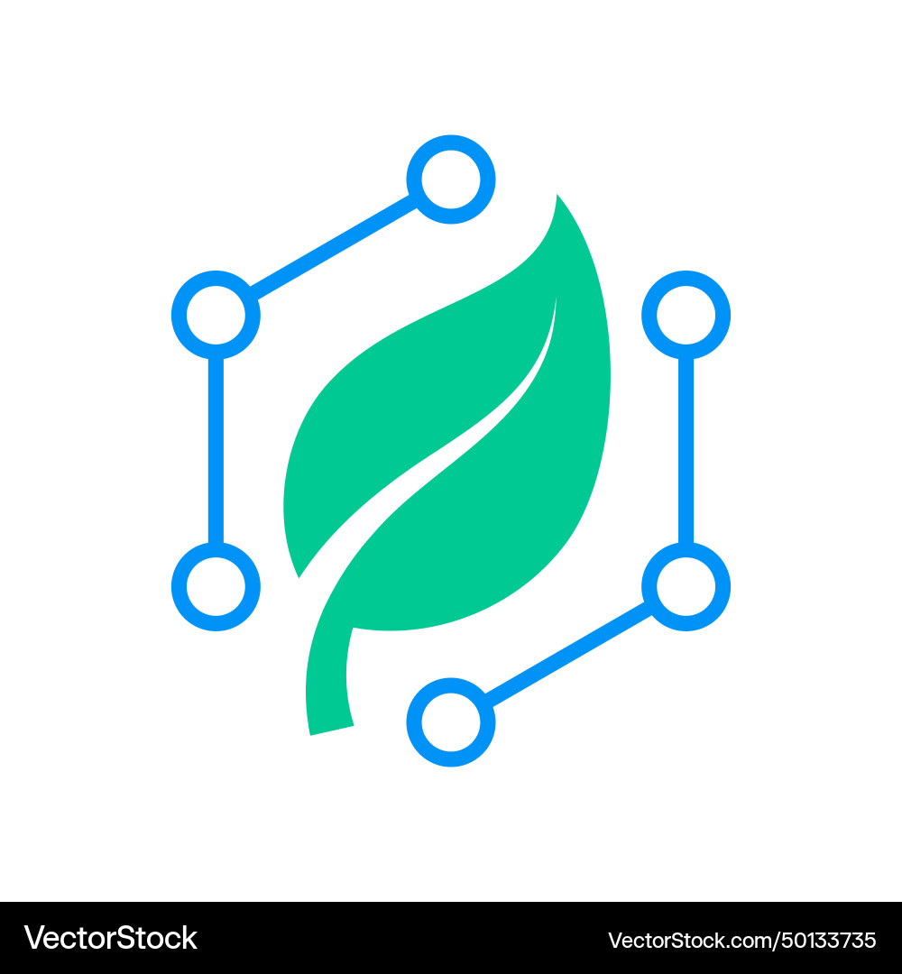 Biodegradable polymers green logo icon emblem Vector Image