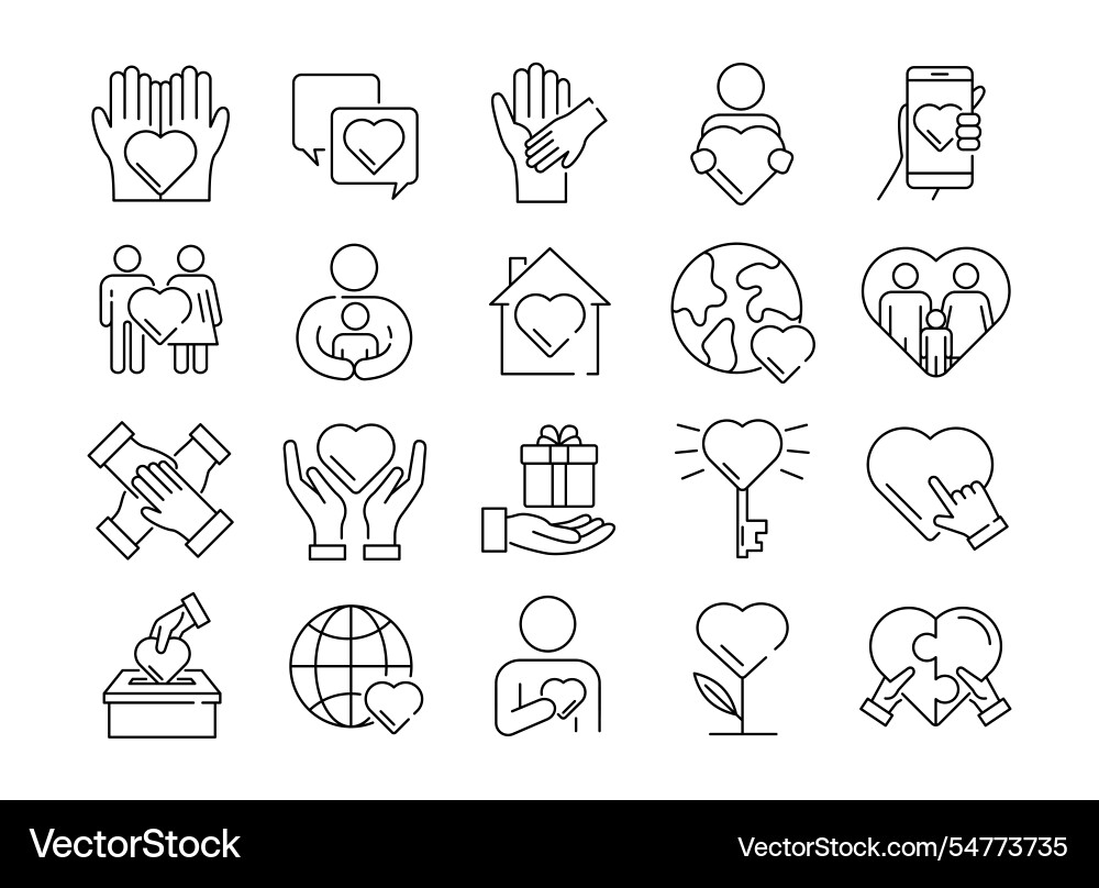 Community support and trust love heart people Vector Image