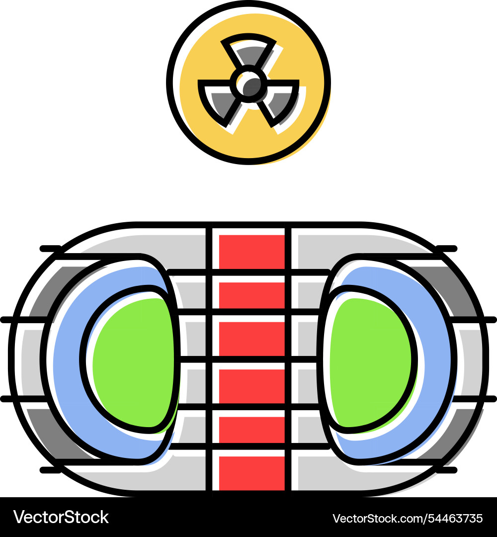 Fusion experiment nuclear energy color icon Vector Image