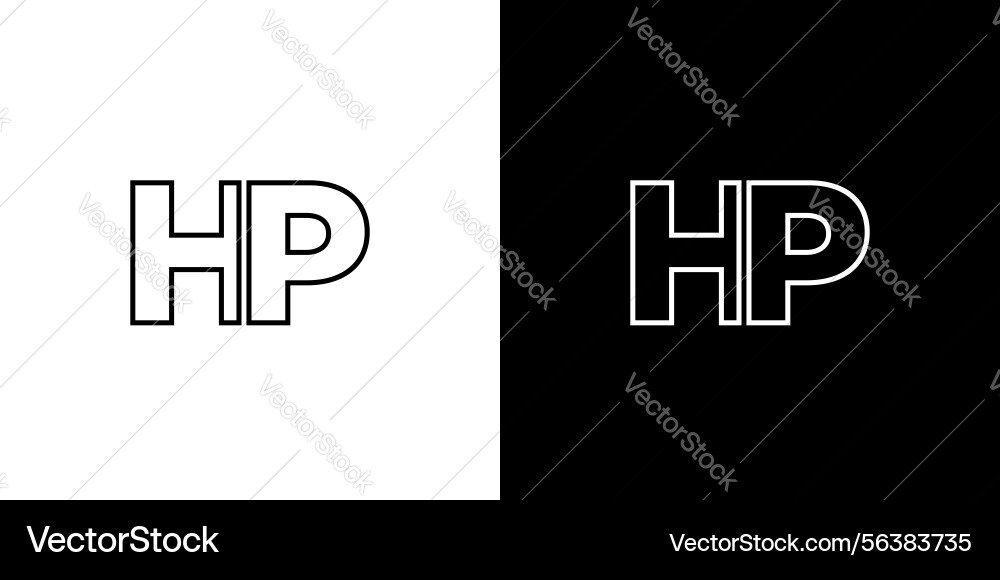 Letter h and p hp logo design template minimal Vector Image