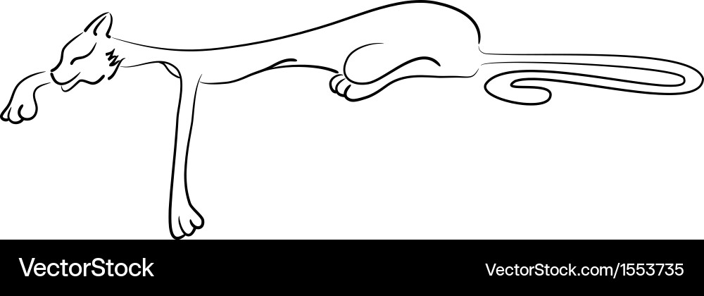 Lying cat Royalty Free Vector Image - VectorStock