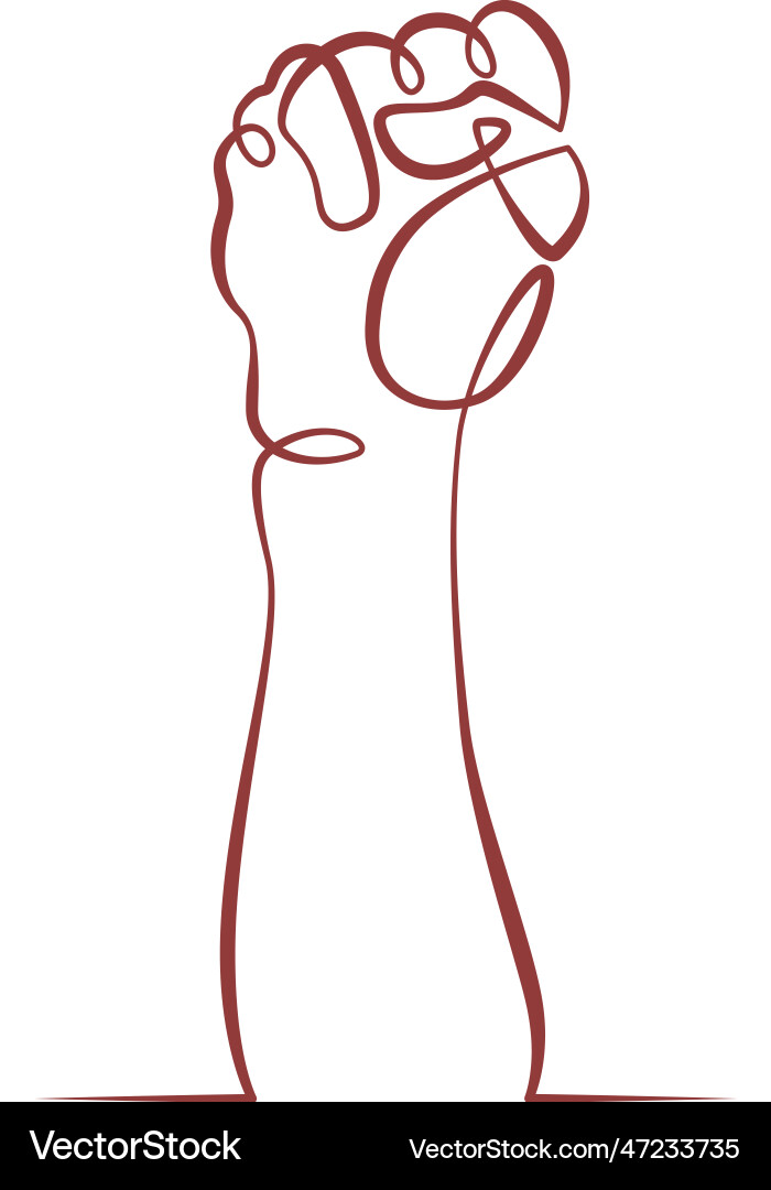 Raised hand gesture clenched fist Royalty Free Vector Image