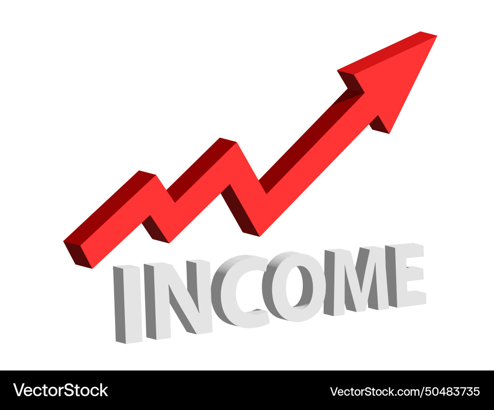 Red arrow up increasing income Royalty Free Vector Image