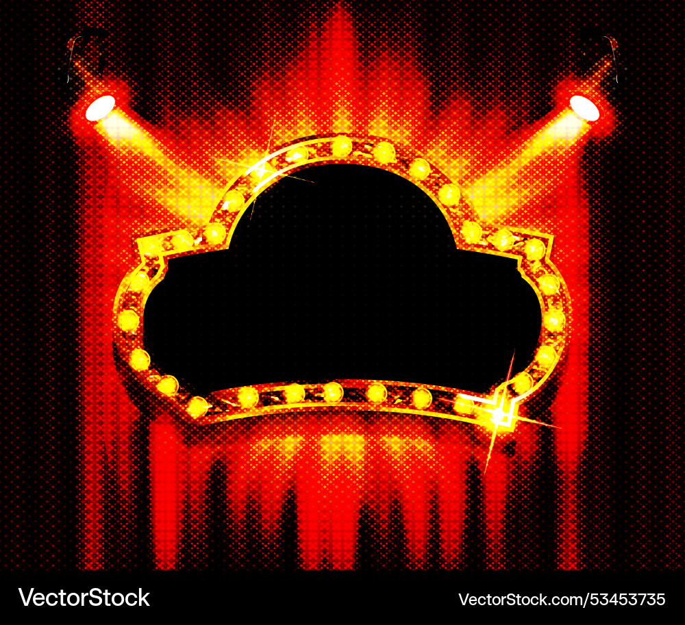 Retro light sign vintage style banner Royalty Free Vector