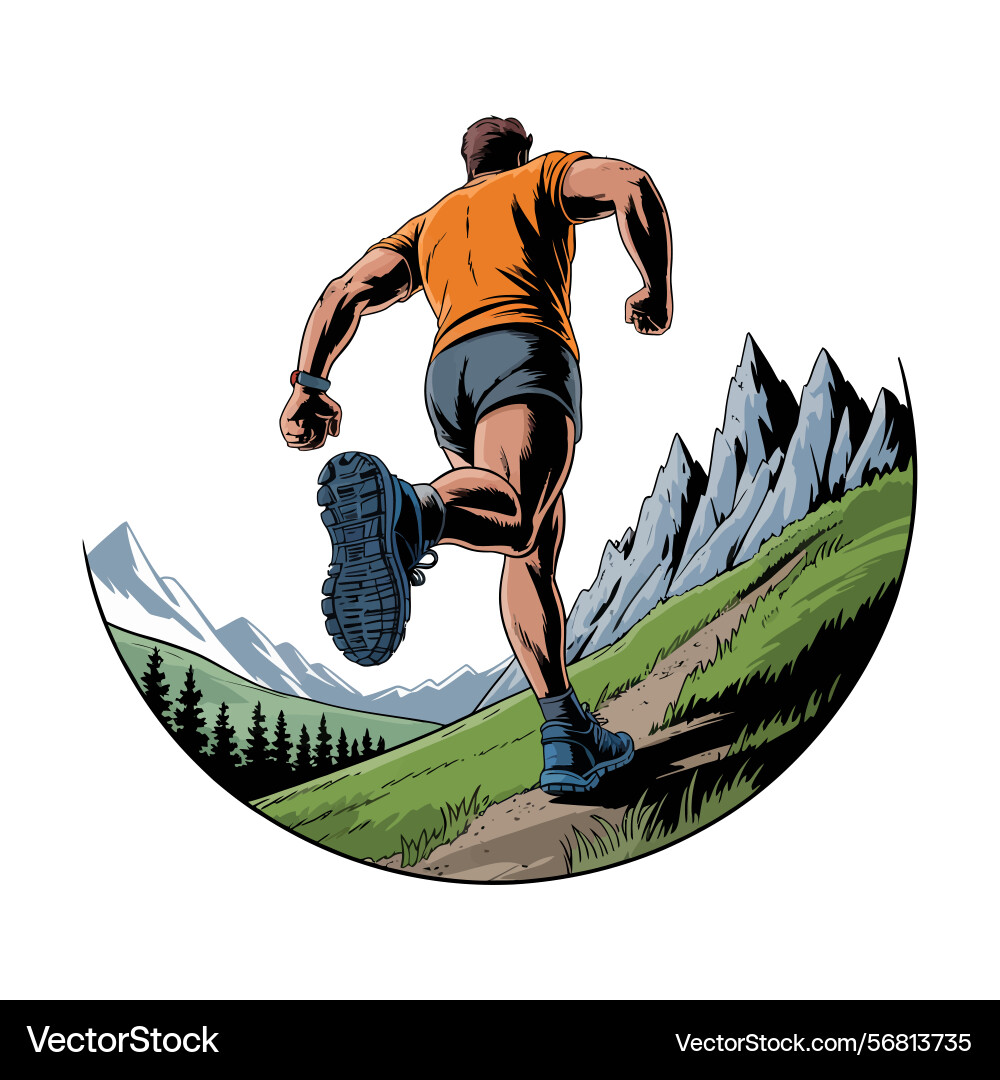 Runner in sprinting pose Royalty Free Vector Image