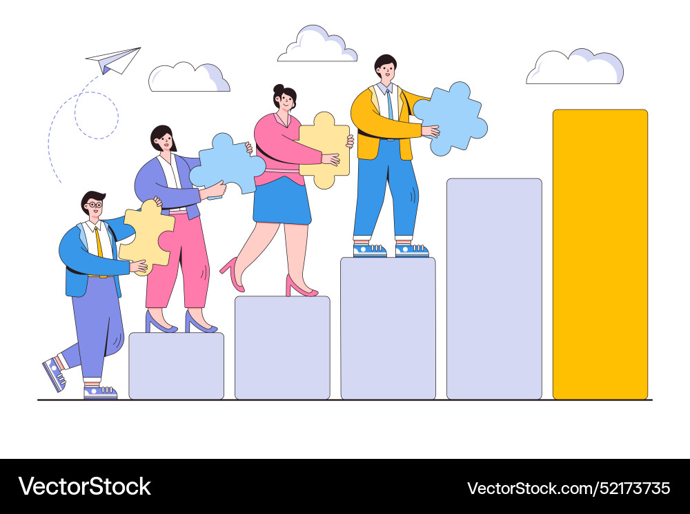 Teamwork cooperation partnership concept business Vector Image