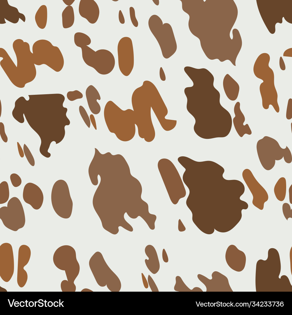 Brown cow pattern seamless texture domestic Vector Image