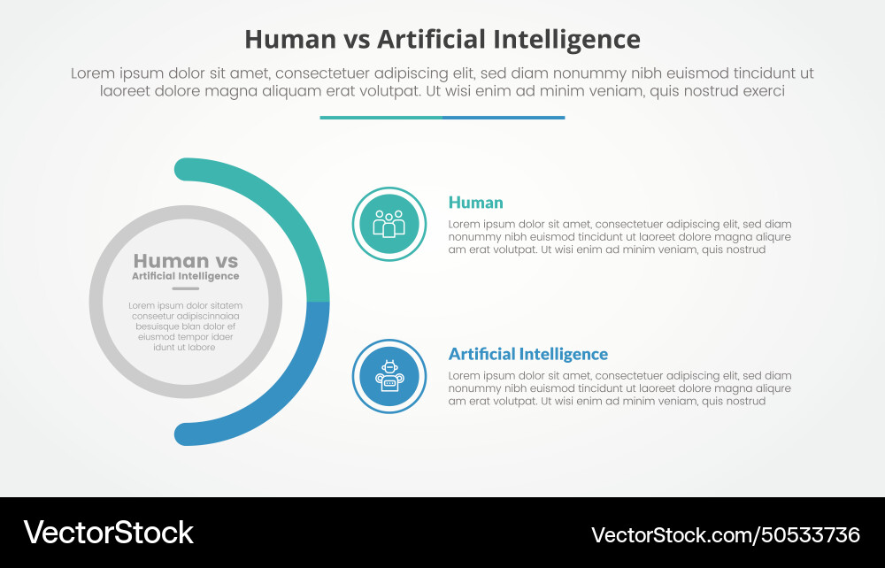 Human employee vs ai artificial intelligence Vector Image