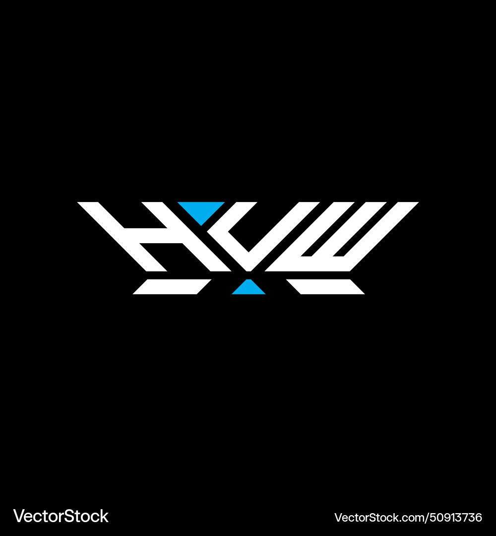 Huw letter logo design simple and modern Vector Image
