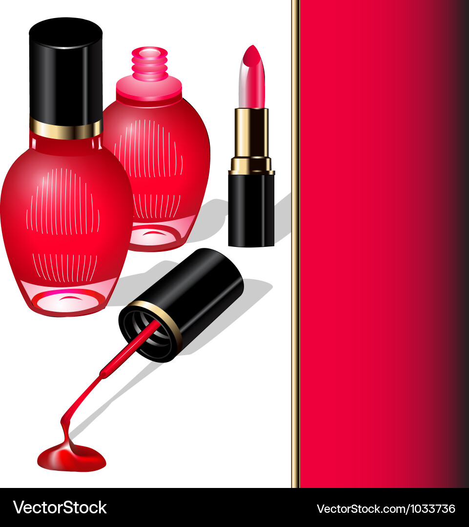 Nail polish cosmetic background Royalty Free Vector Image