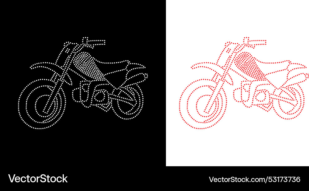 Rhinestone unique modern motorbike design Vector Image