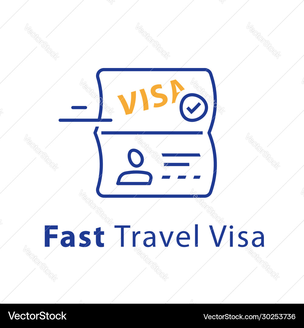 Travel visa approval passport and stamp Royalty Free Vector