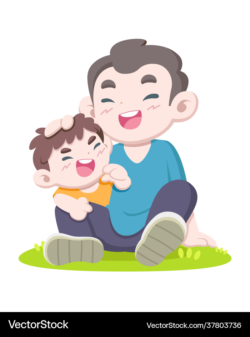 Vater und Sohn Cartoon Lizenzfreies Vektorbild