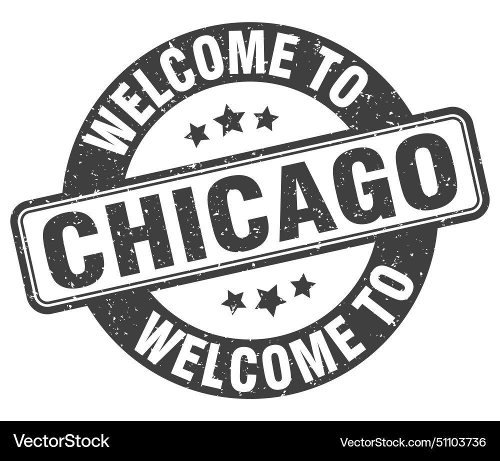 Welcome to chicago stamp round sign Royalty Free Vector