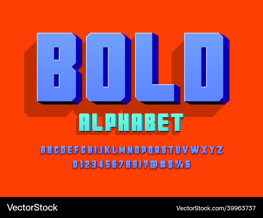 3d bold font Royalty Free Vector Image - VectorStock