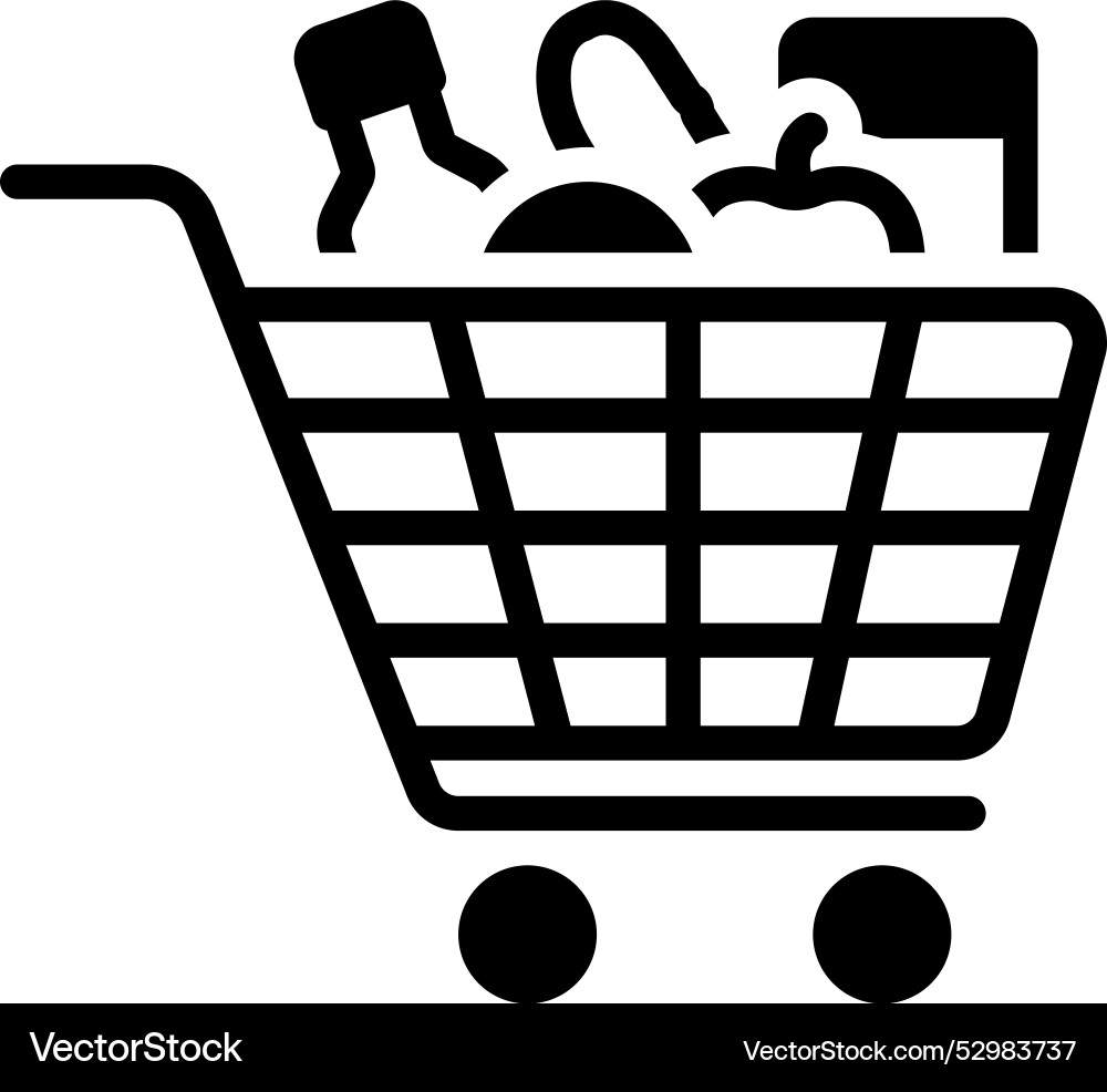Full cart Royalty Free Vector Image - VectorStock