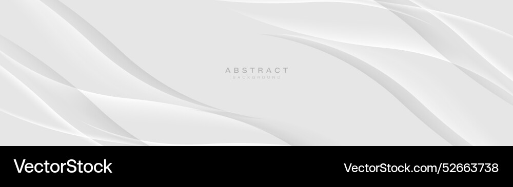 Abstract white and grey wavy background minimal Vector Image
