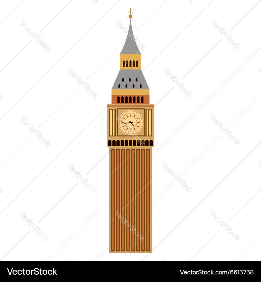 Big ben tower Royalty Free Vector Image - VectorStock