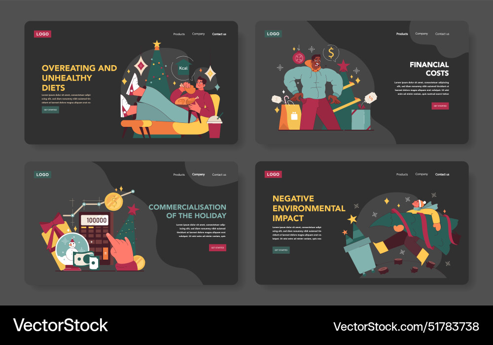 Christmas and new year celebration dark mode Vector Image