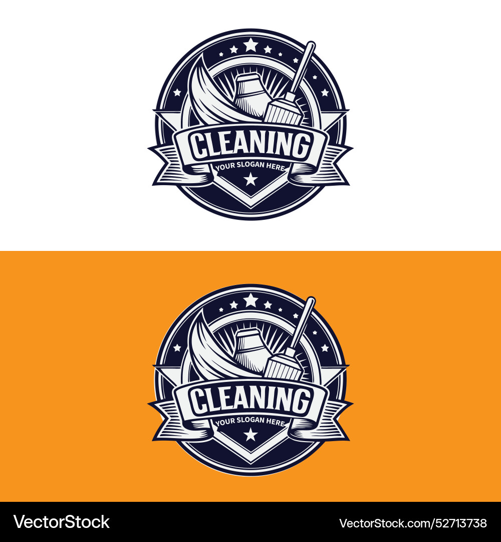 Cleaning company logo design Royalty Free Vector Image