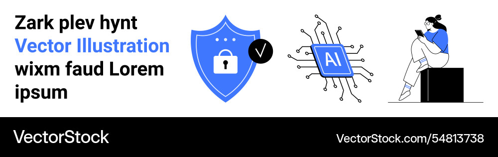 Cybersecurity ai technology and digital learning Vector Image