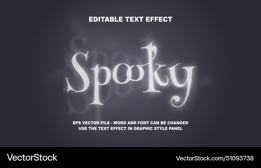 Editable text effect spooky 3d template Royalty Free Vector