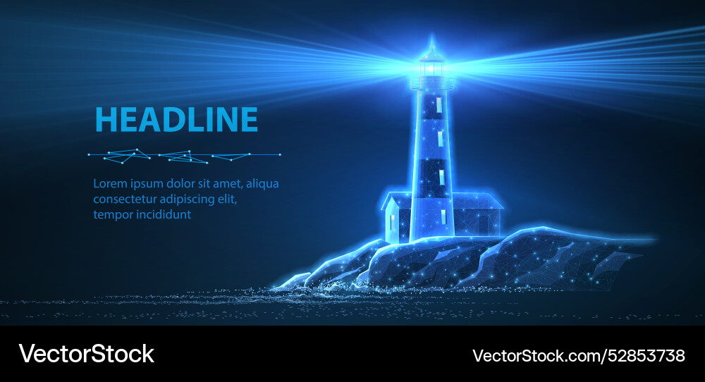 Lighthouse guiding light beacon of hope Royalty Free Vector
