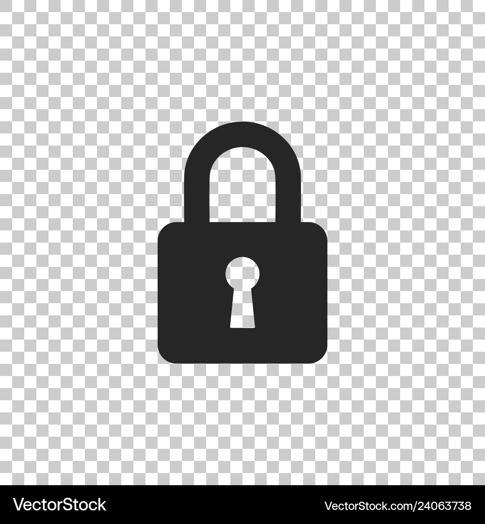 Lock icon isolated on transparent background Vector Image