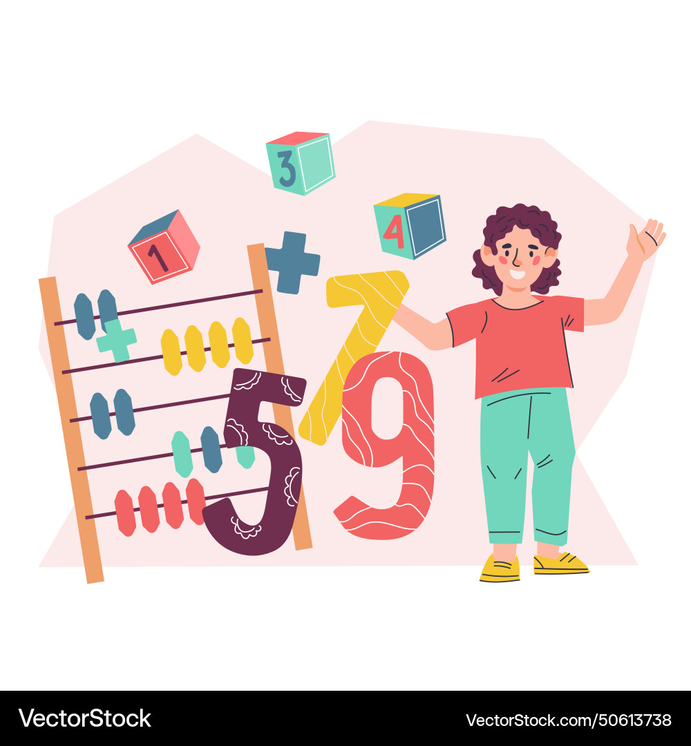 Mathematic children education banner for math Vector Image