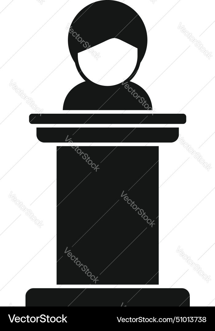 Motivational speaker speech icon simple Royalty Free Vector