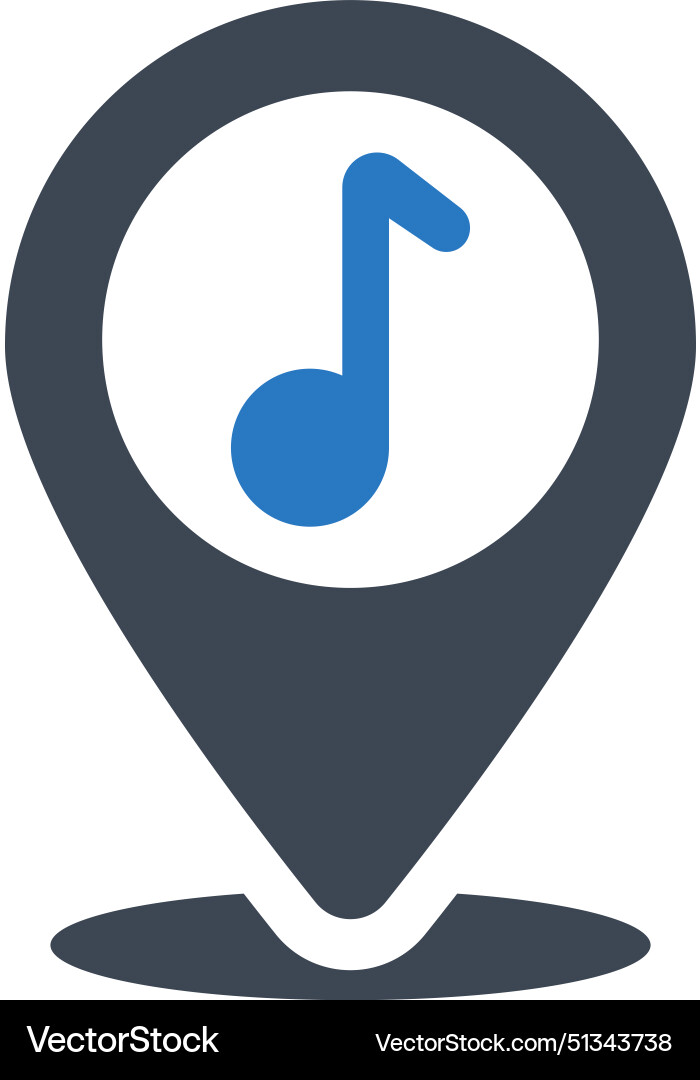 Music location icon Royalty Free Vector Image - VectorStock
