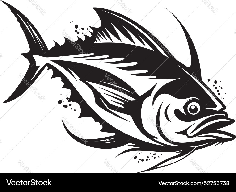 Oceanic overture tuna lineart emblem maritime Vector Image