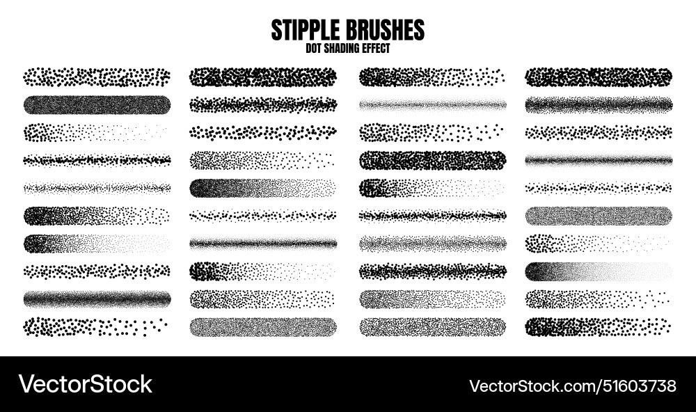 Stipple scatter brush ink drawing and texturing Vector Image