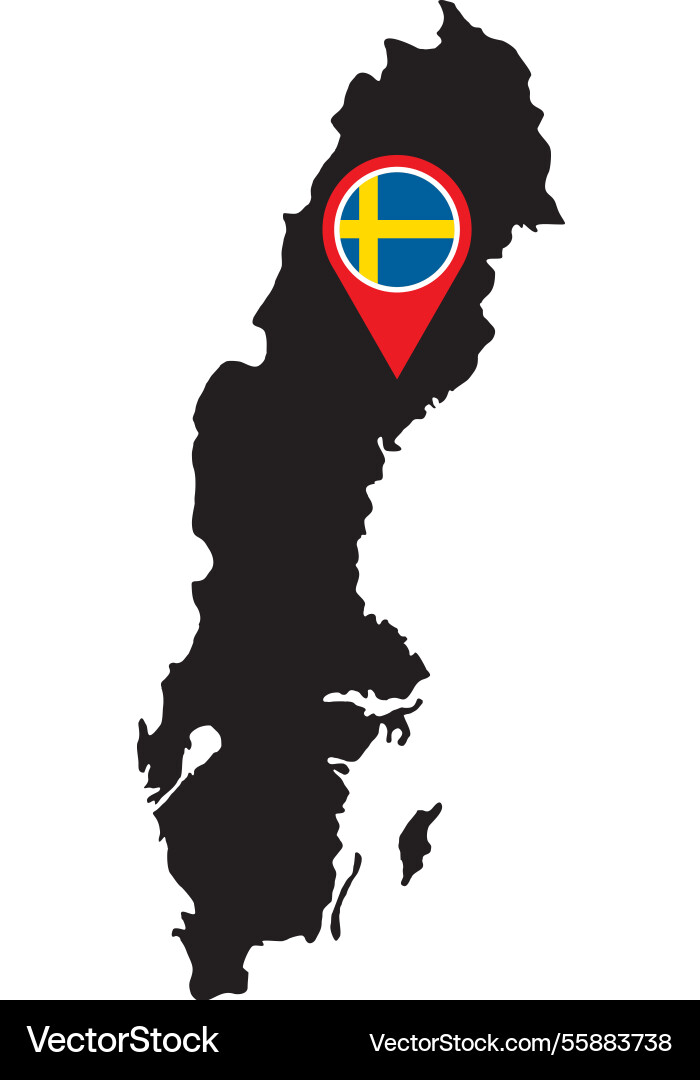 Sweden pin map location Royalty Free Vector Image