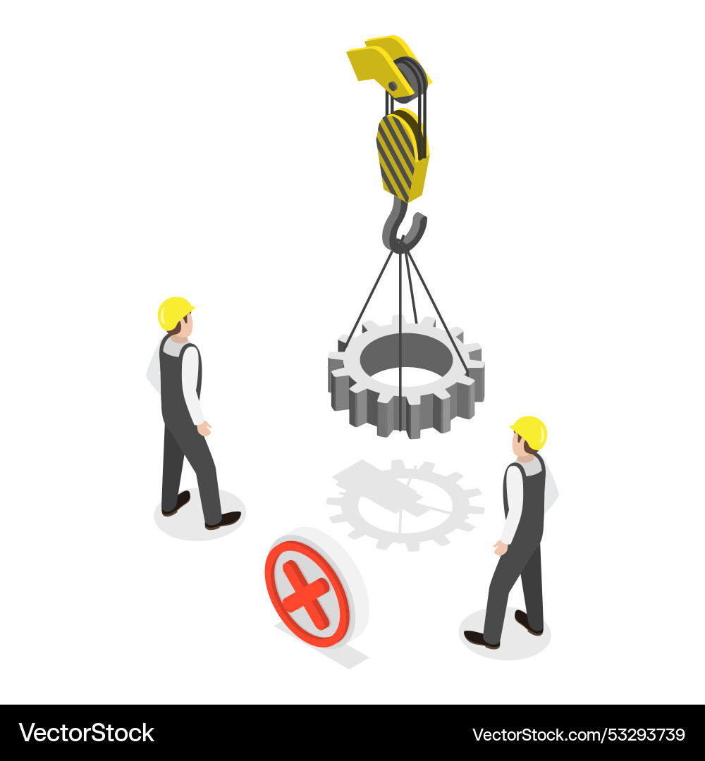 3d isometric flat of barricade Royalty Free Vector Image