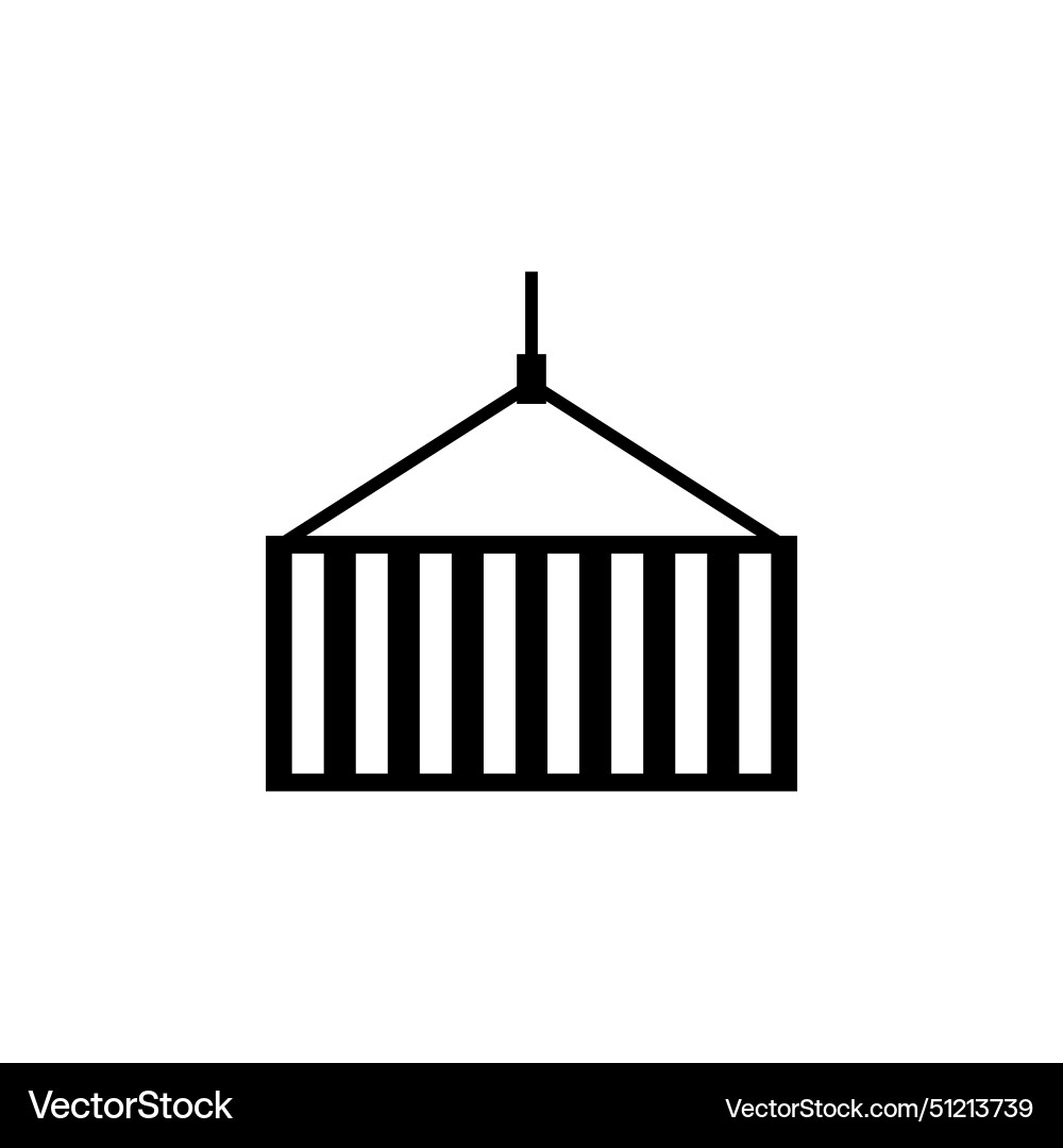 Crane container flat icon Royalty Free Vector Image