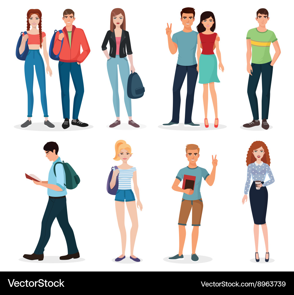 Diverse Young People Collection Royalty Free Vector Image
