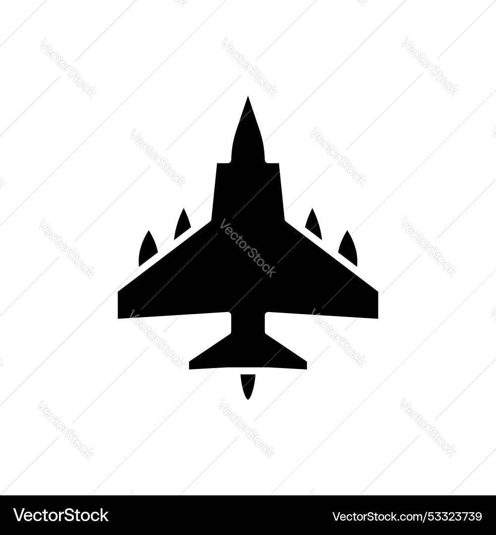 Fighter jet icon isolated on white background Vector Image