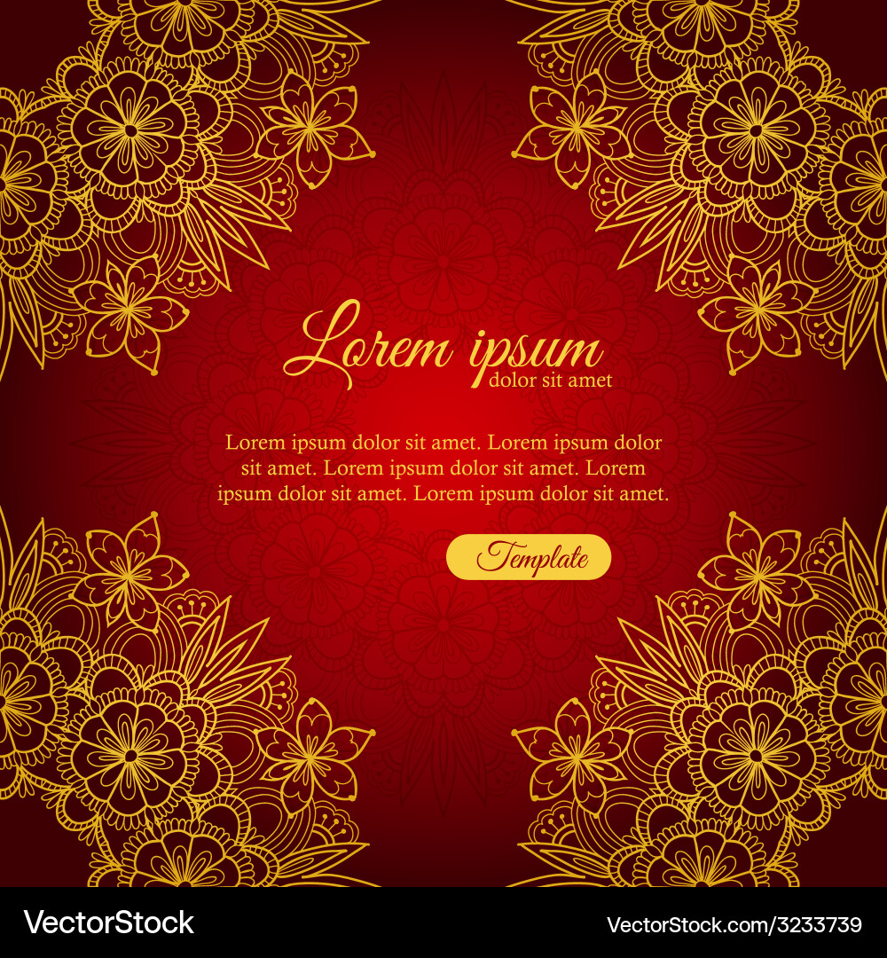 Invitation elegant template gold ornamental frame Vector Image