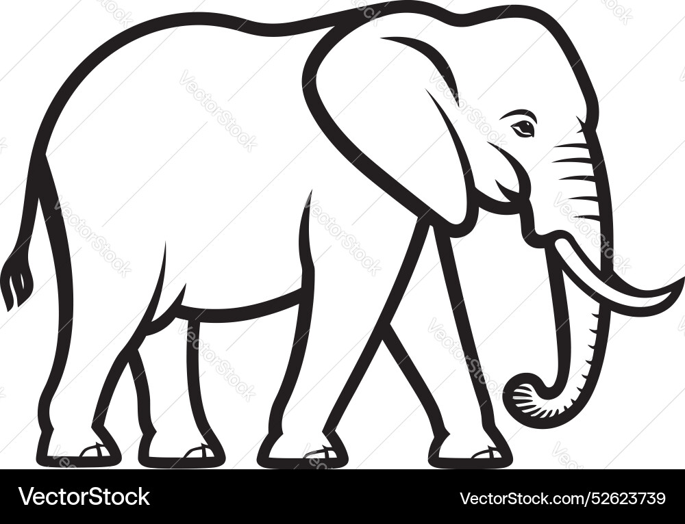 Regal pachyderm logo the presence Royalty Free Vector Image