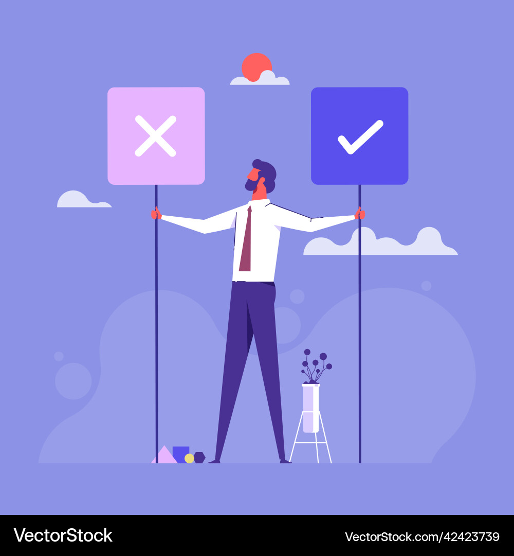 Right vs. Wrong Decision Concept Royalty Free Vector Image