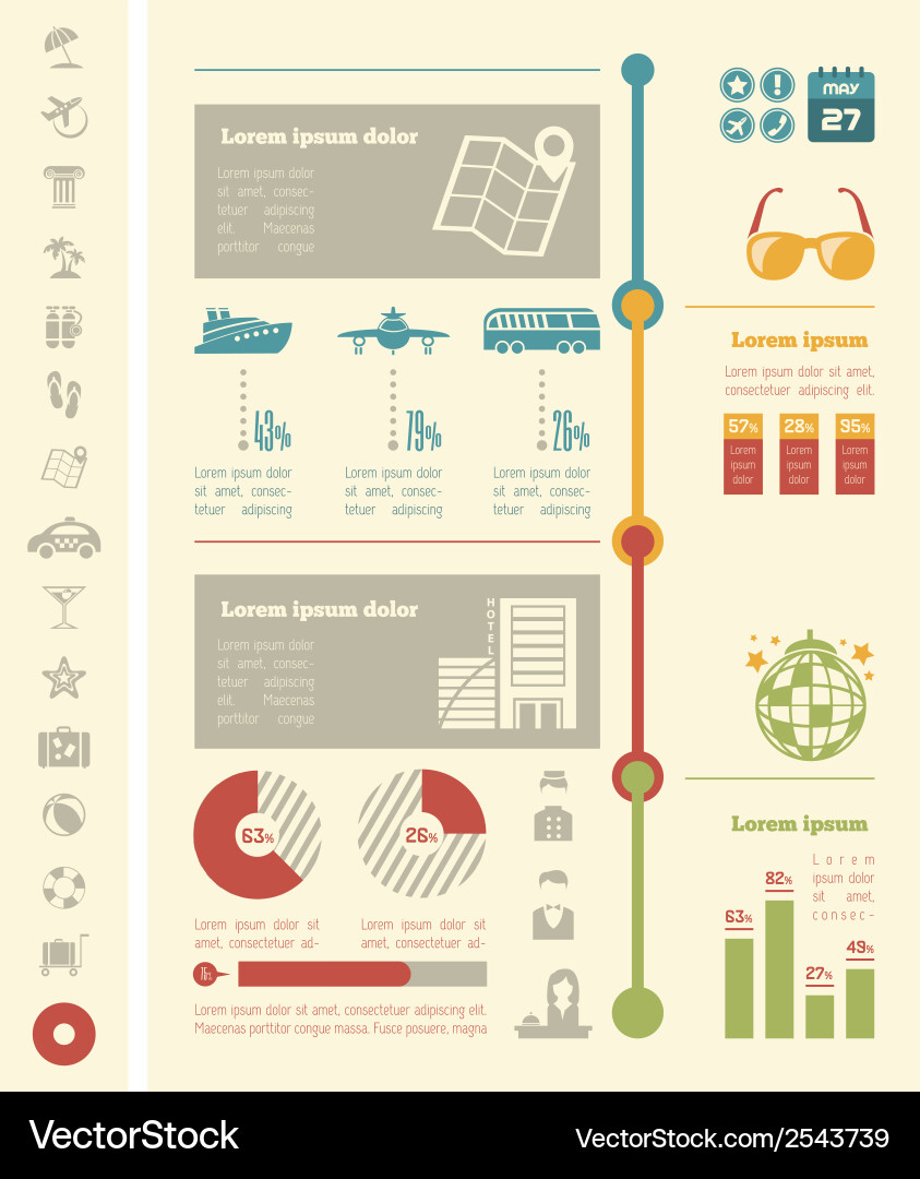 Travel infographic template Royalty Free Vector Image